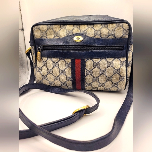 Gucci | Bags | Vintage Gucci Ophidia Navy Monogram Crossbody Bag Purse | Poshmark